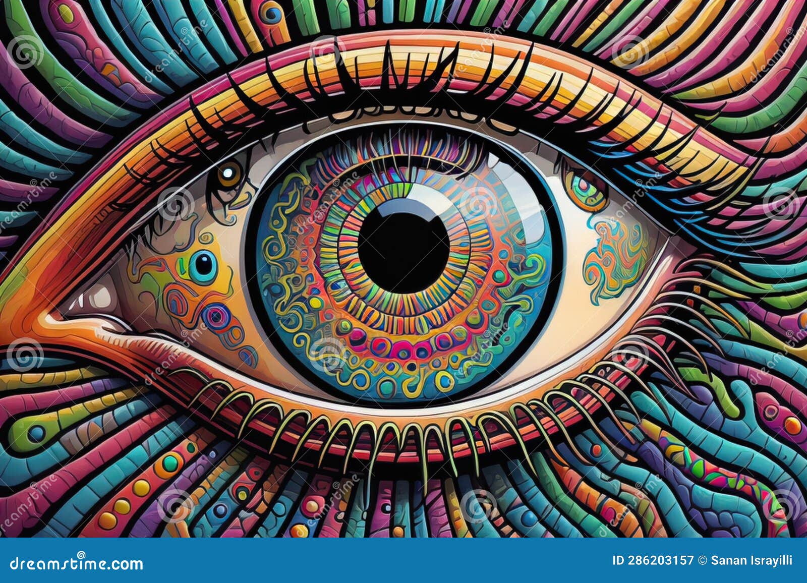 Psychedelic Eye. Psychedelic Eye. Colorful Eye Stock Illustration - Illustration of eyeball ...