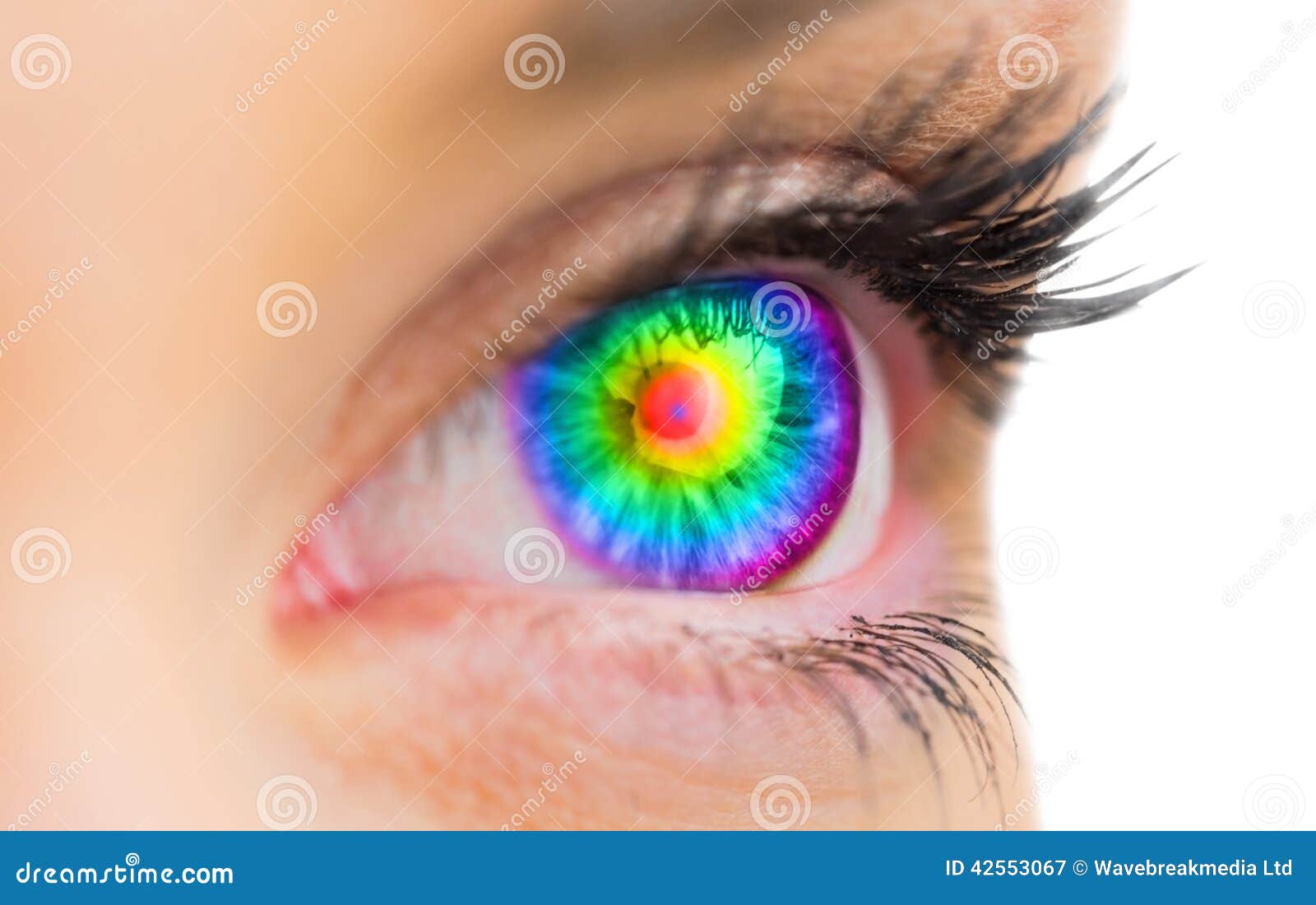 Psychedelic Eye Looking Ahead on Female Face Stock Image - Image of ...