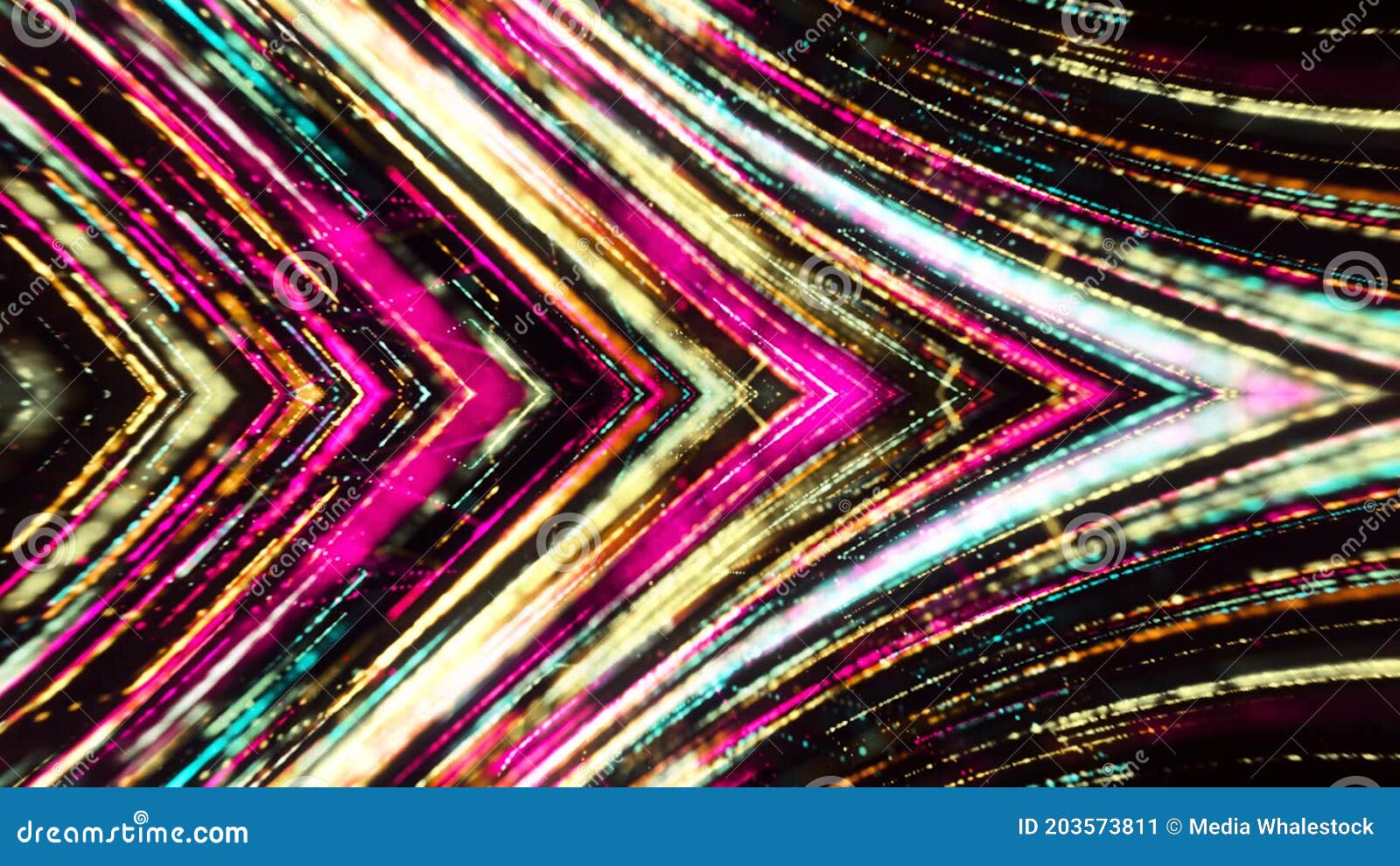 Distorted Stream Of Neon Bubbles On Dark Background. Royalty-Free Stock ...