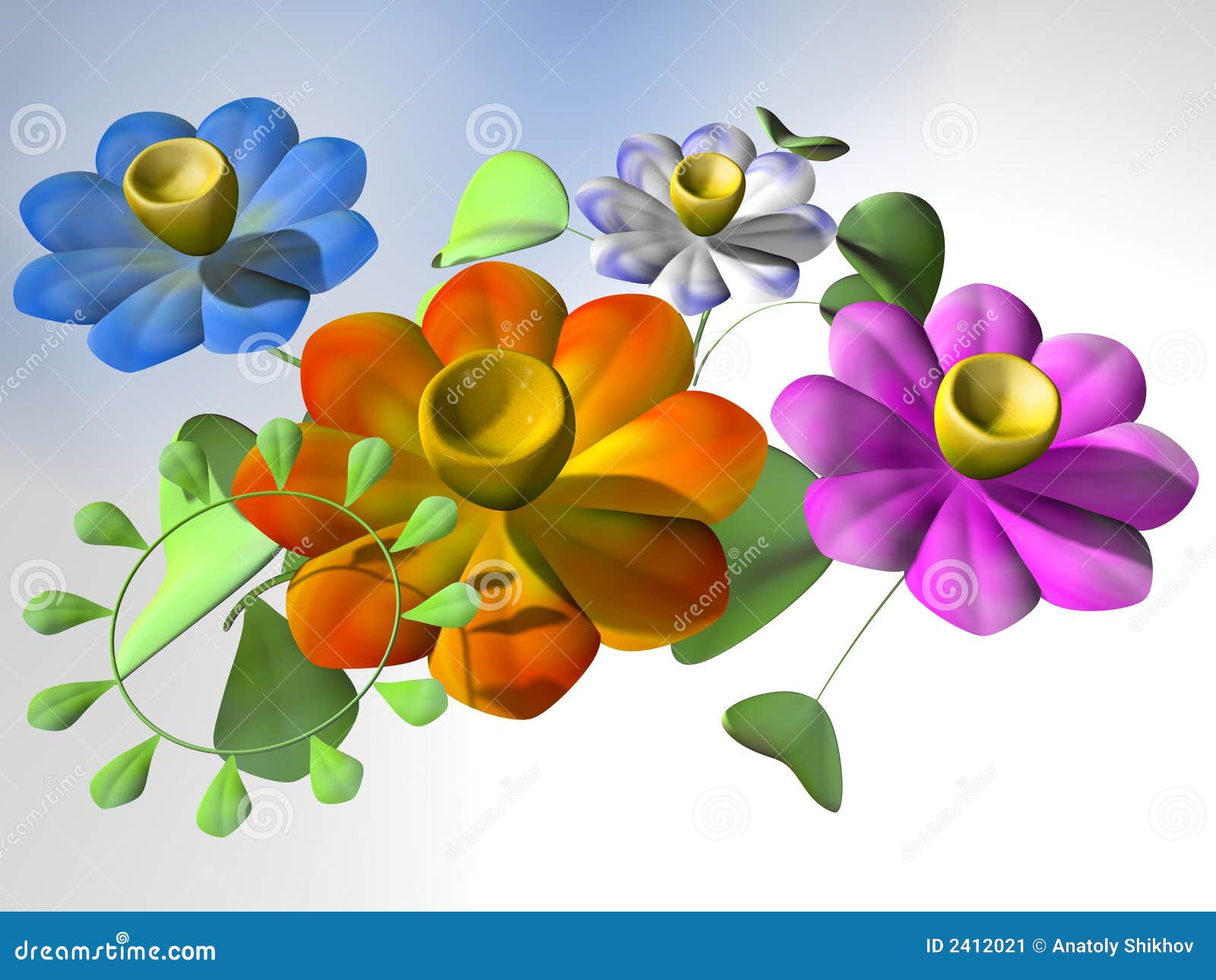 Psychedelic Flowers stock illustration. Illustration of professional ...
