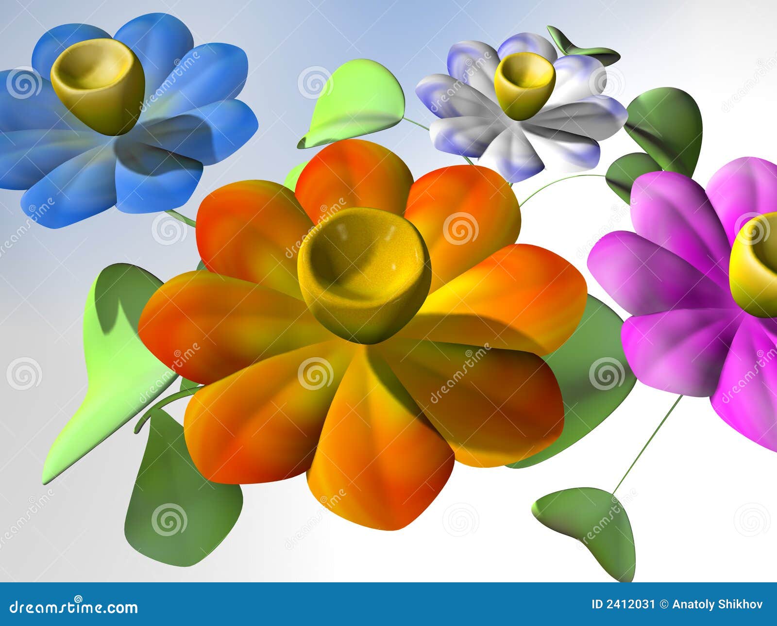 Psychedelic Flowers stock illustration. Illustration of nature - 2412031