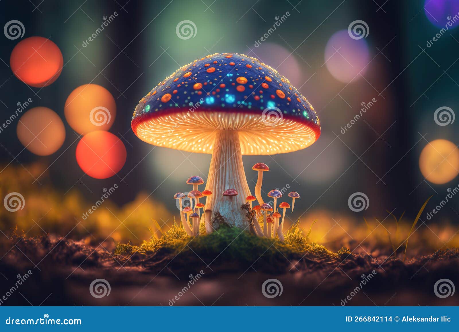 Psychedelic Fluorescent Mushrooms in the Enchanted Forest. Generative ... Psychedelic Fluorescent Mushrooms in the Enchanted Forest. Generative ...