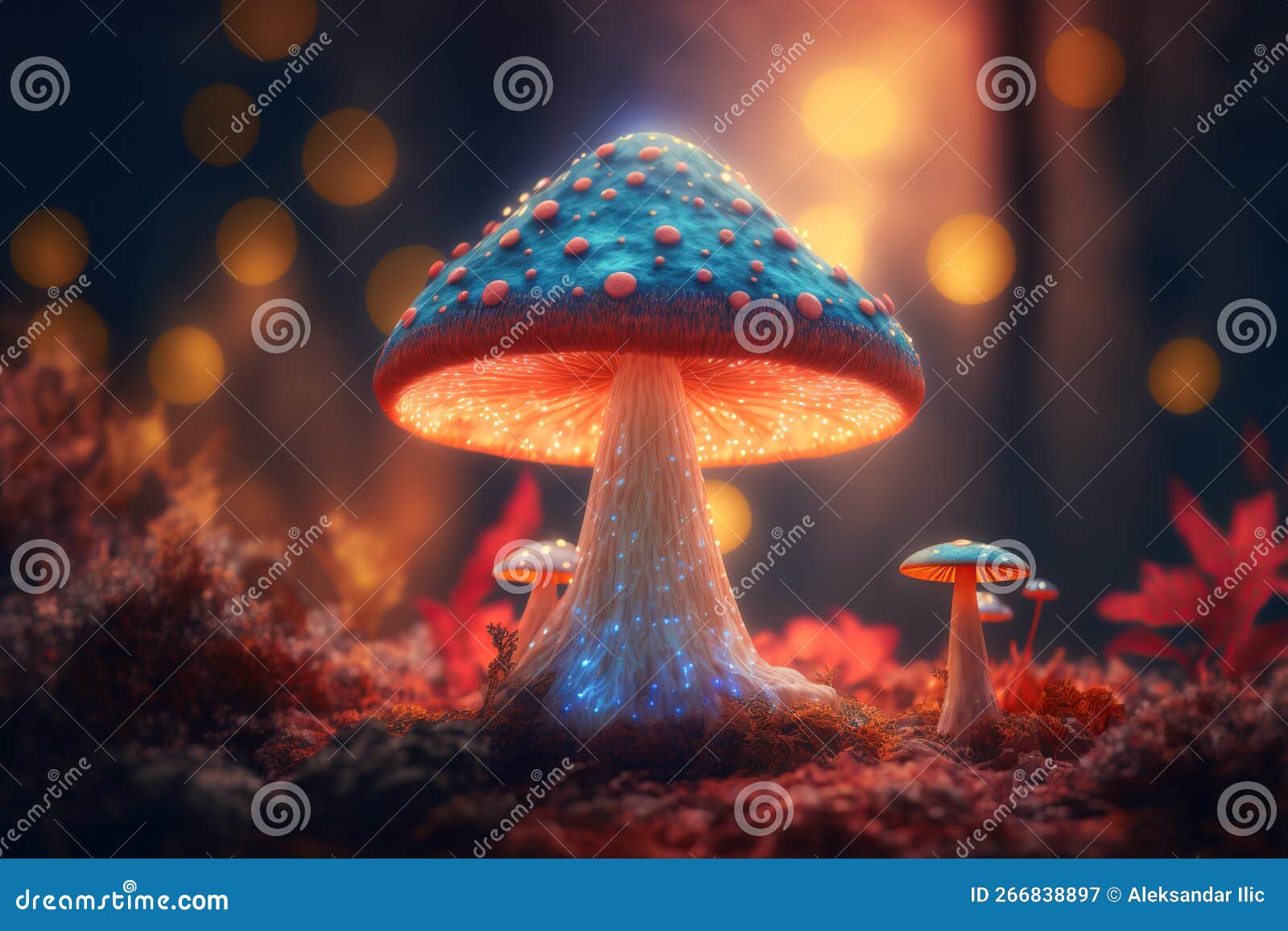 Psychedelic Cat In The Enchanted Forest. Fairy Tale Illustration Of A ... Psychedelic Cat In The Enchanted Forest. Fairy Tale Illustration Of A ...
