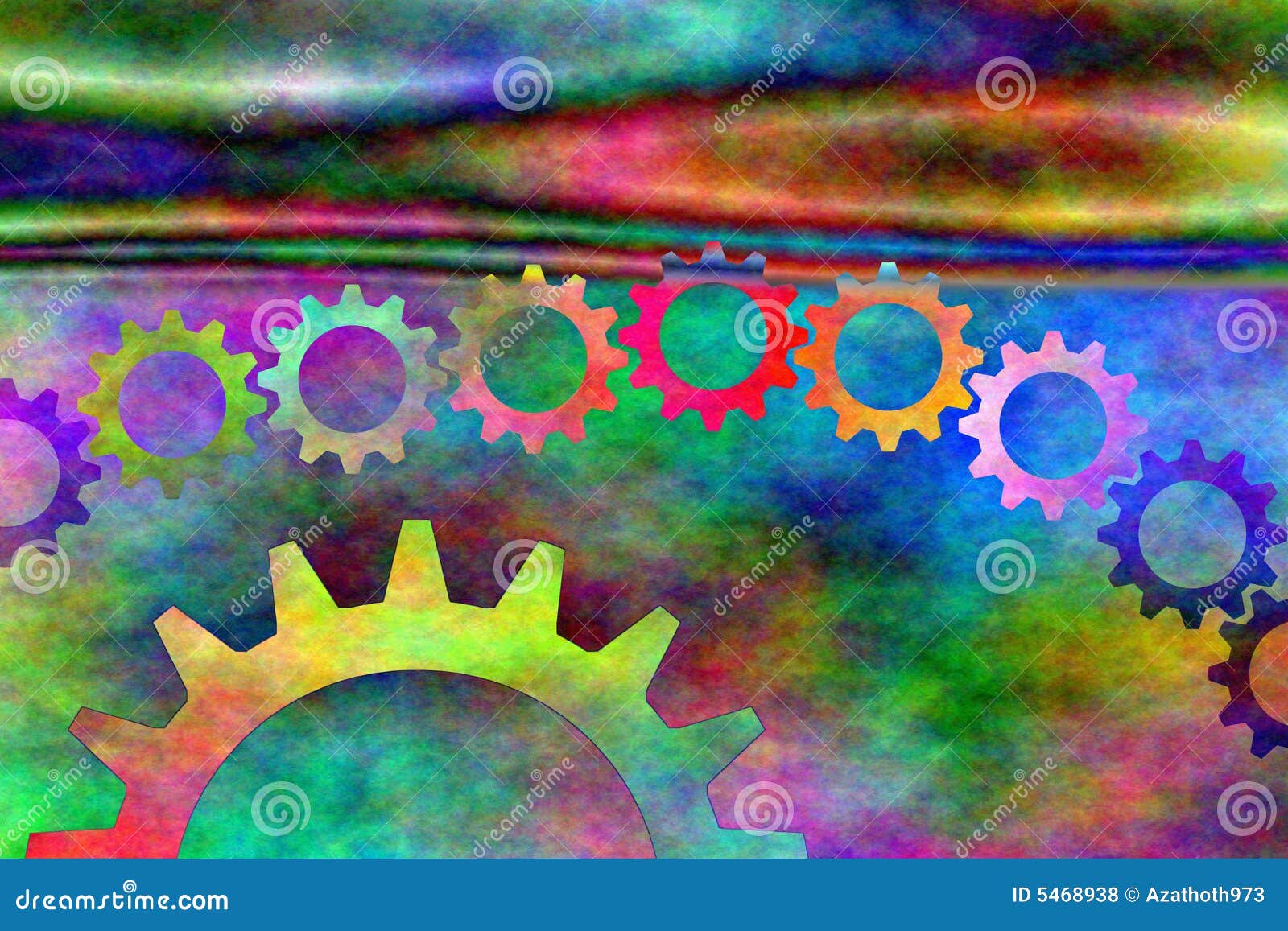 Psychedelic Gears stock illustration. Illustration of colors - 5468938