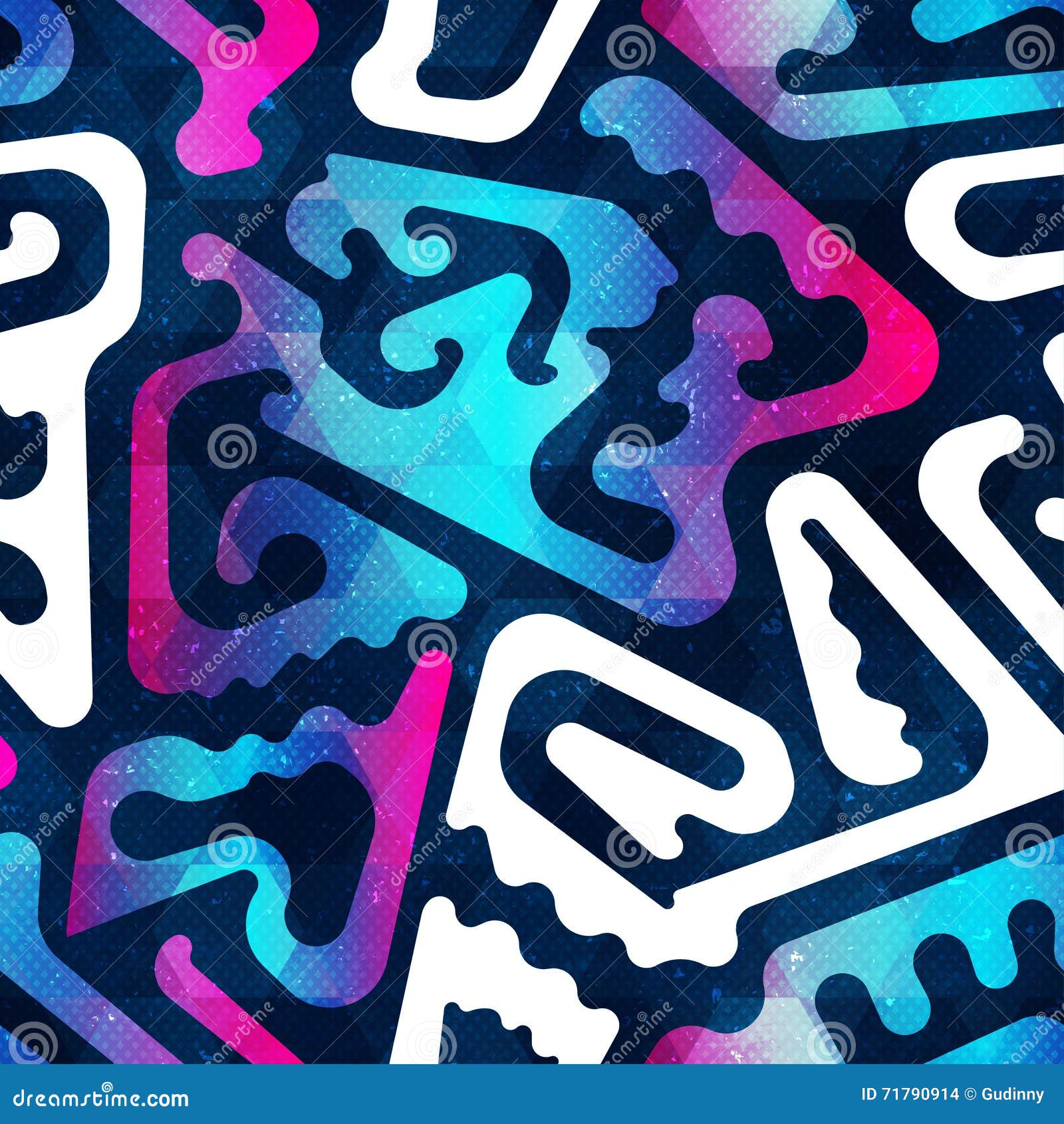 Psychedelic Geometric Seamless Pattern. Stock Illustration ...