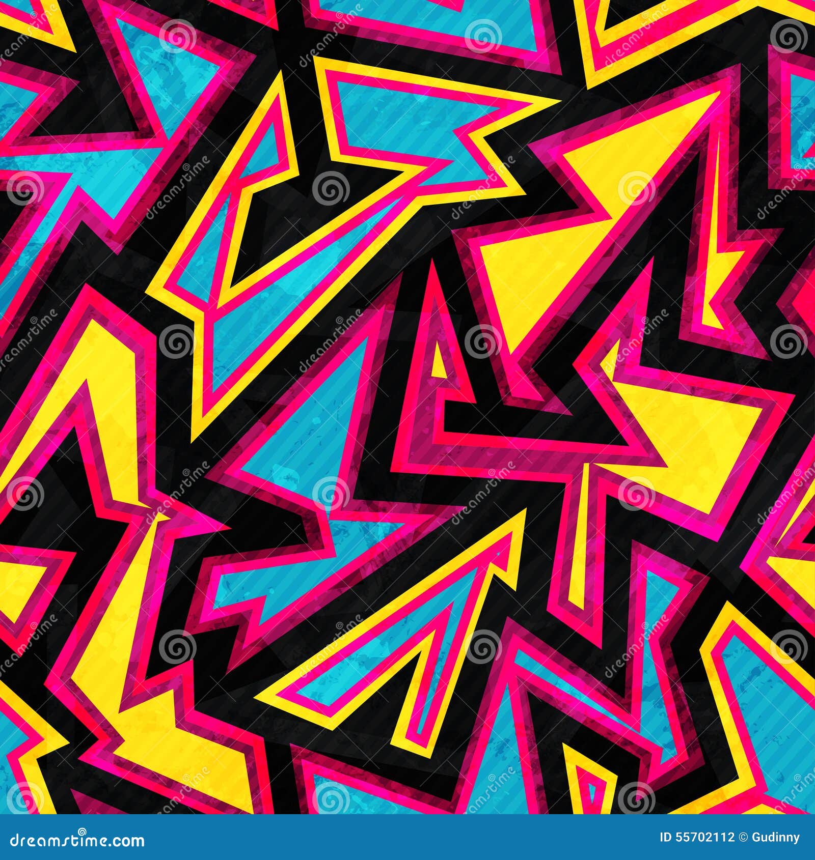 Psychedelic Geometric Seamless Pattern Stock Vector - Illustration of ...