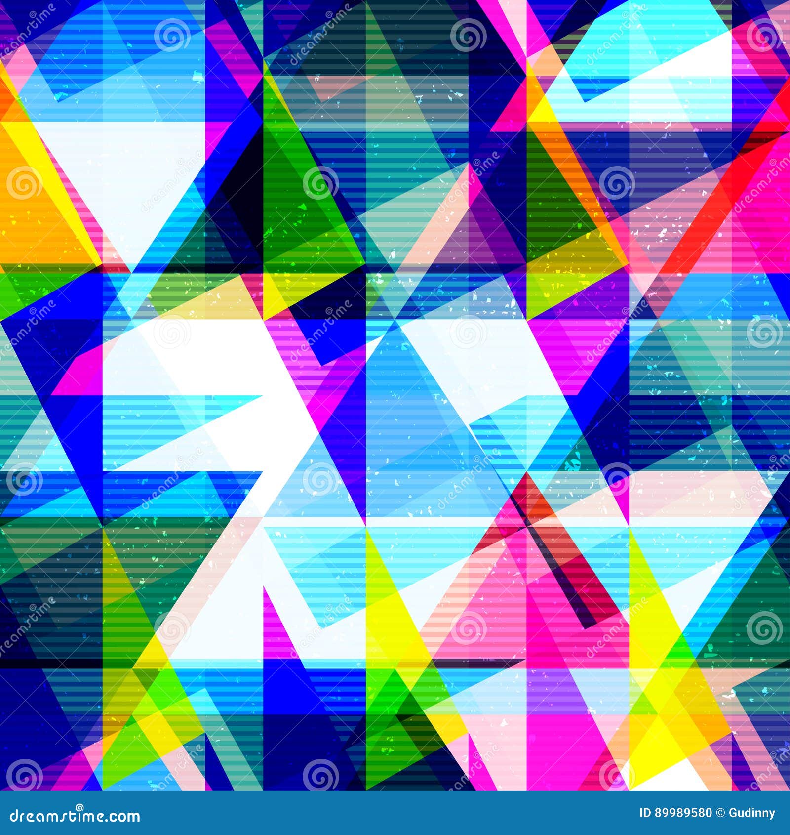 Psychedelic Geometric Seamless Texture Stock Vector - Illustration of ...