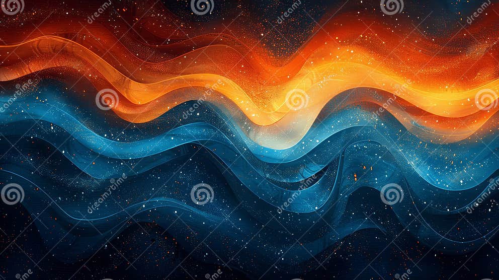 Psychedelic Gradient Waves on Black Background - Abstract Art for ...