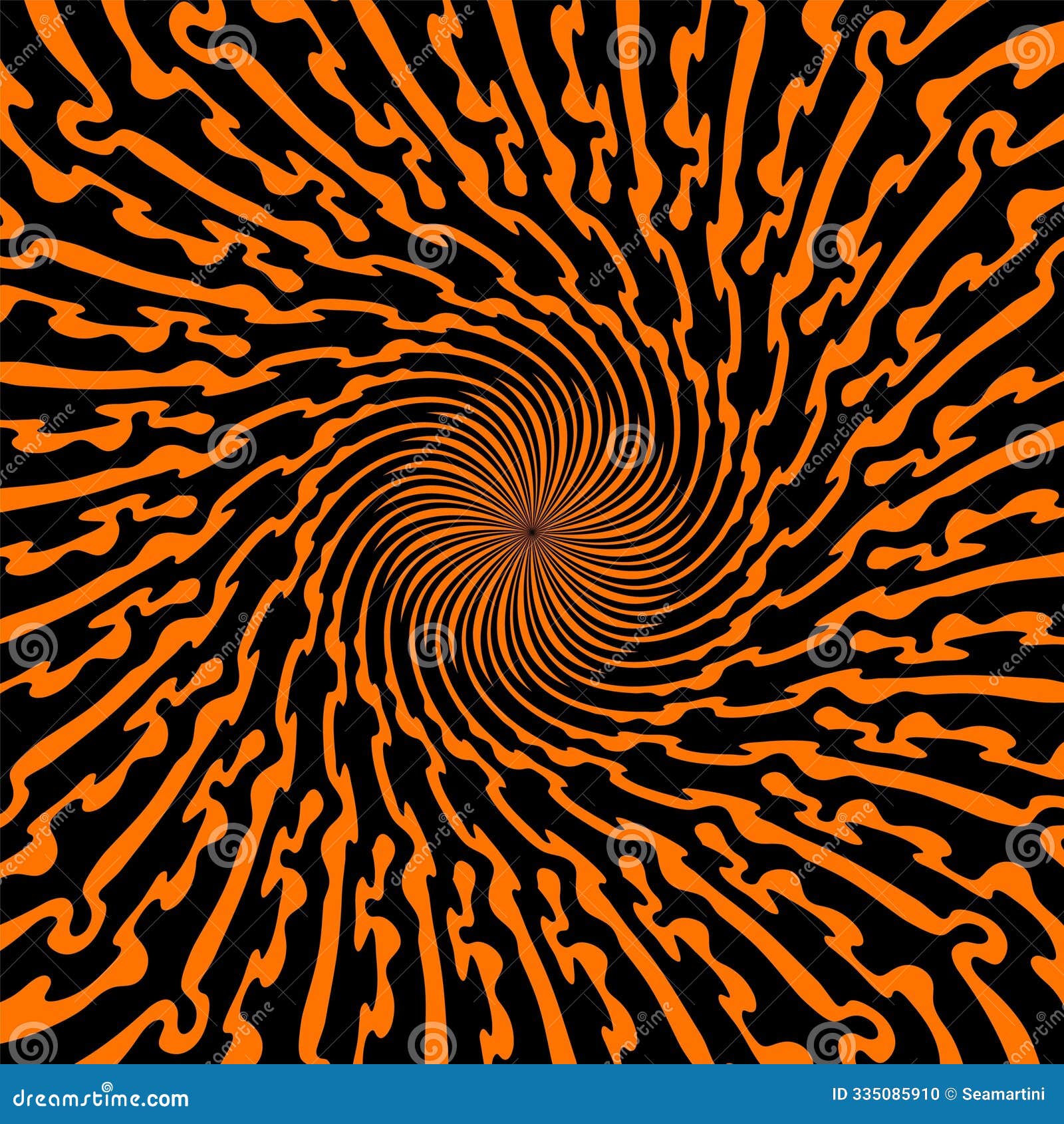 Psychedelic Halloween Pattern Hypnotic Swirl Stock Illustration ...