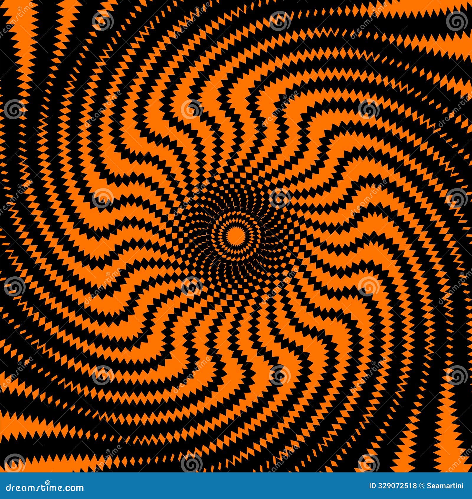 Psychedelic Halloween Spiral Pattern Orange Vortex Stock Vector ...
