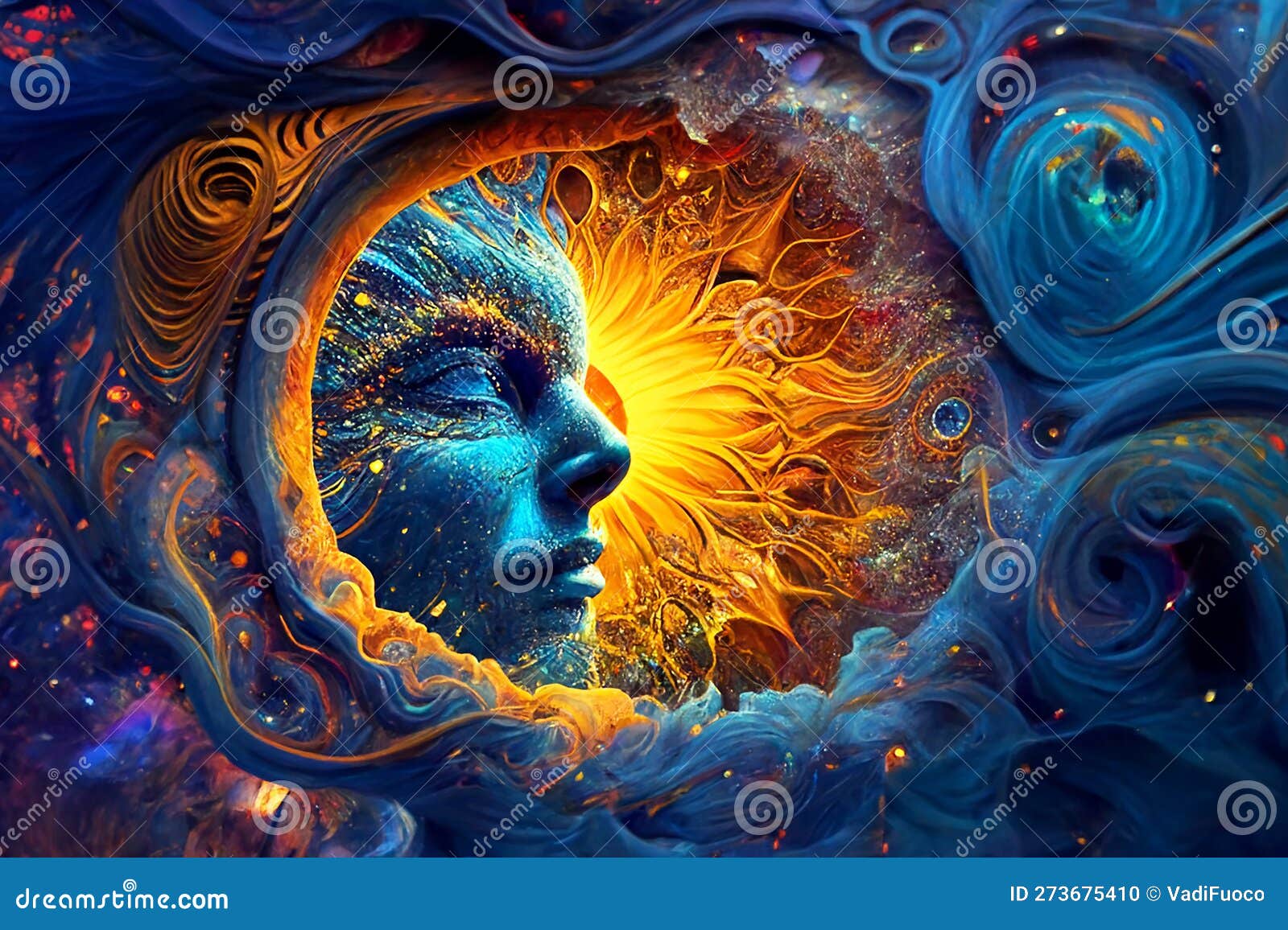 Psychedelic Head Man, Brain Explosion Stock Illustration - Illustration ...