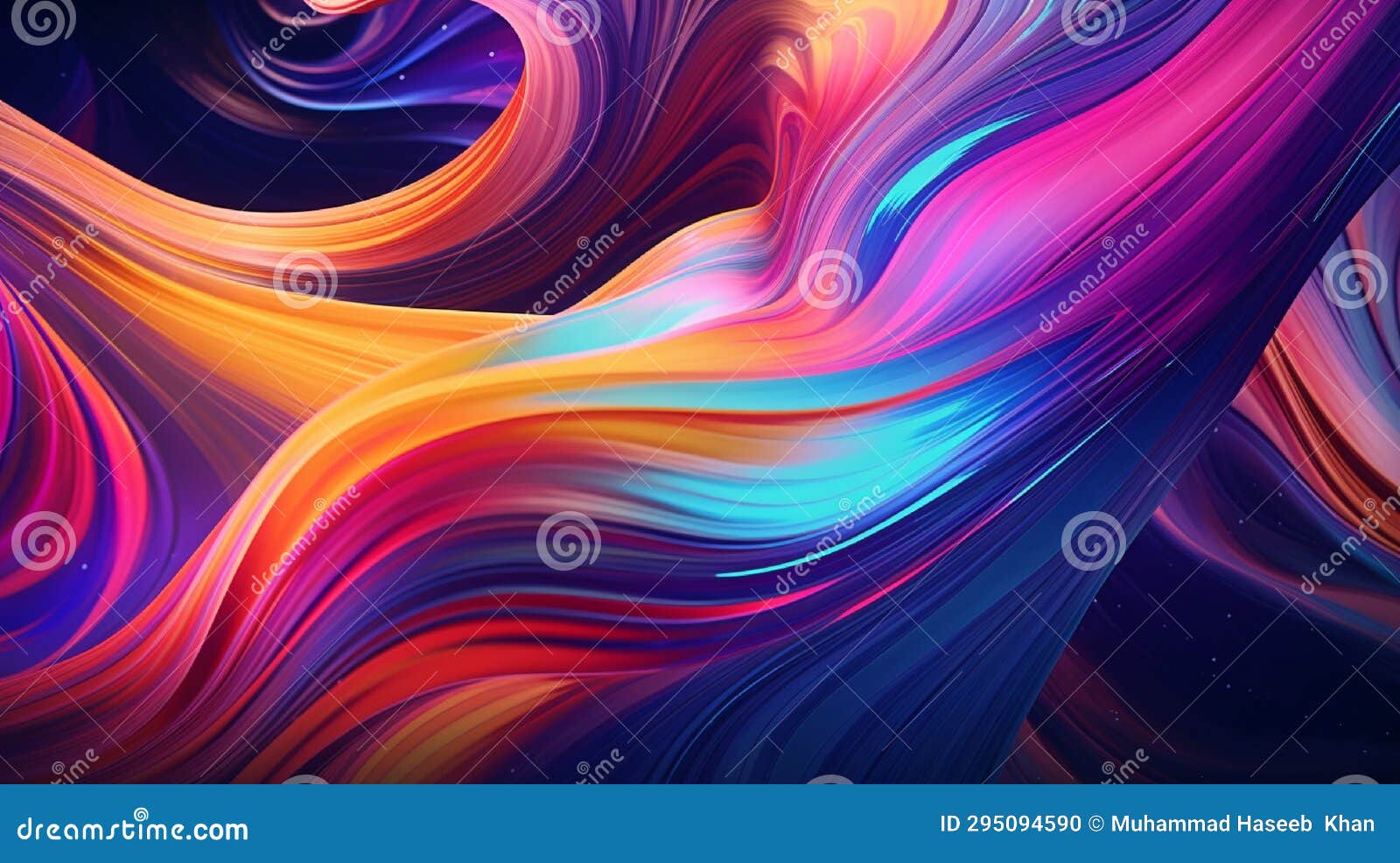 Psychedelic Hues Against an Abstract Dark Background Stock Illustration ...