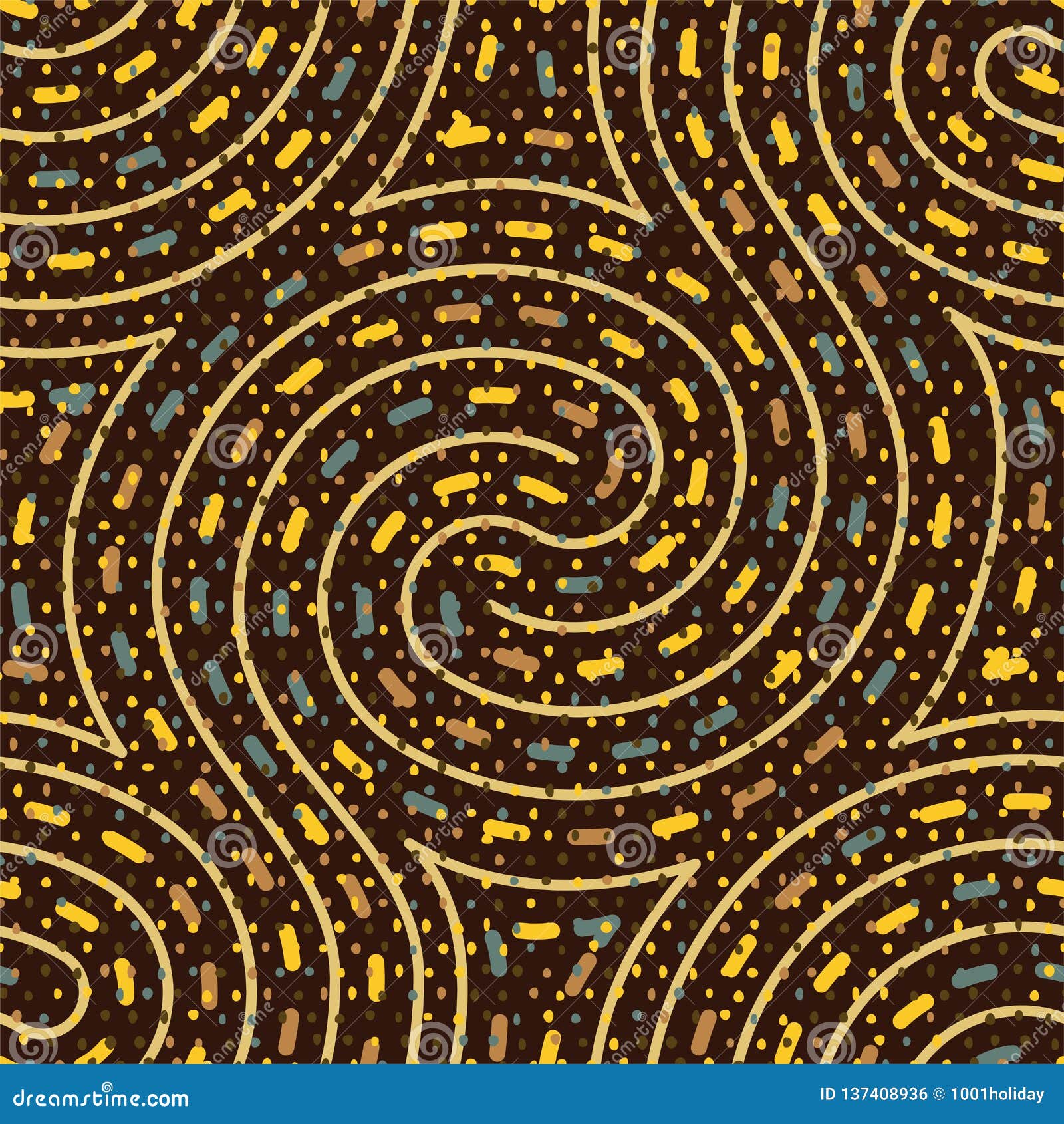 Psychedelic Hypnotic Swirl Maze Seamless Vector Pattern Stock Vector ...