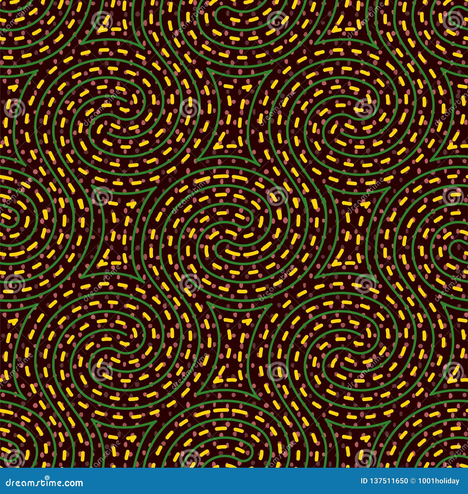 Psychedelic Hypnotic Swirl Maze Seamless Vector Pattern Stock Vector ...