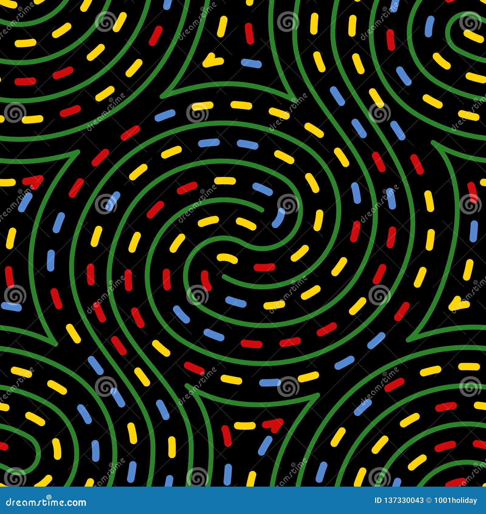 Psychedelic Hypnotic Swirl Maze Seamless Vector Pattern Stock Vector ...