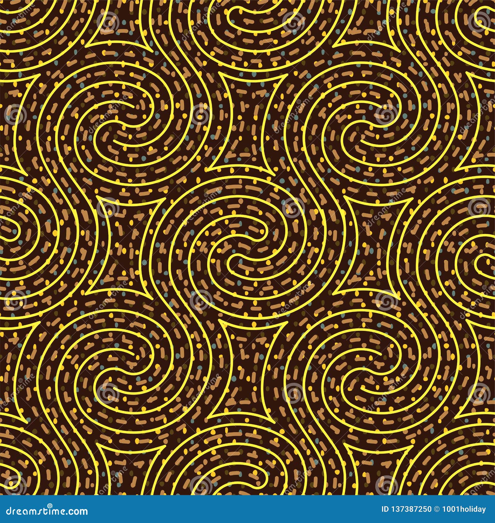 Psychedelic Hypnotic Swirl Maze Seamless Vector Pattern Stock Vector ...