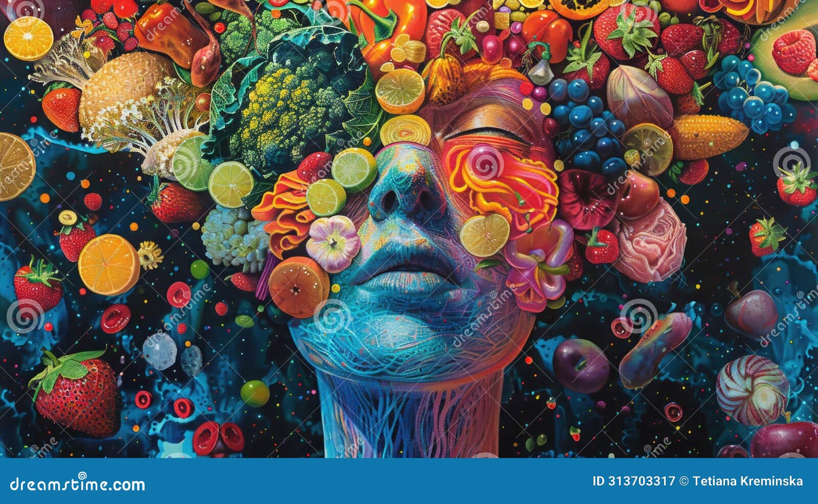 A Psychedelic Illustration of a Person Formed from a Kaleidoscopic ...