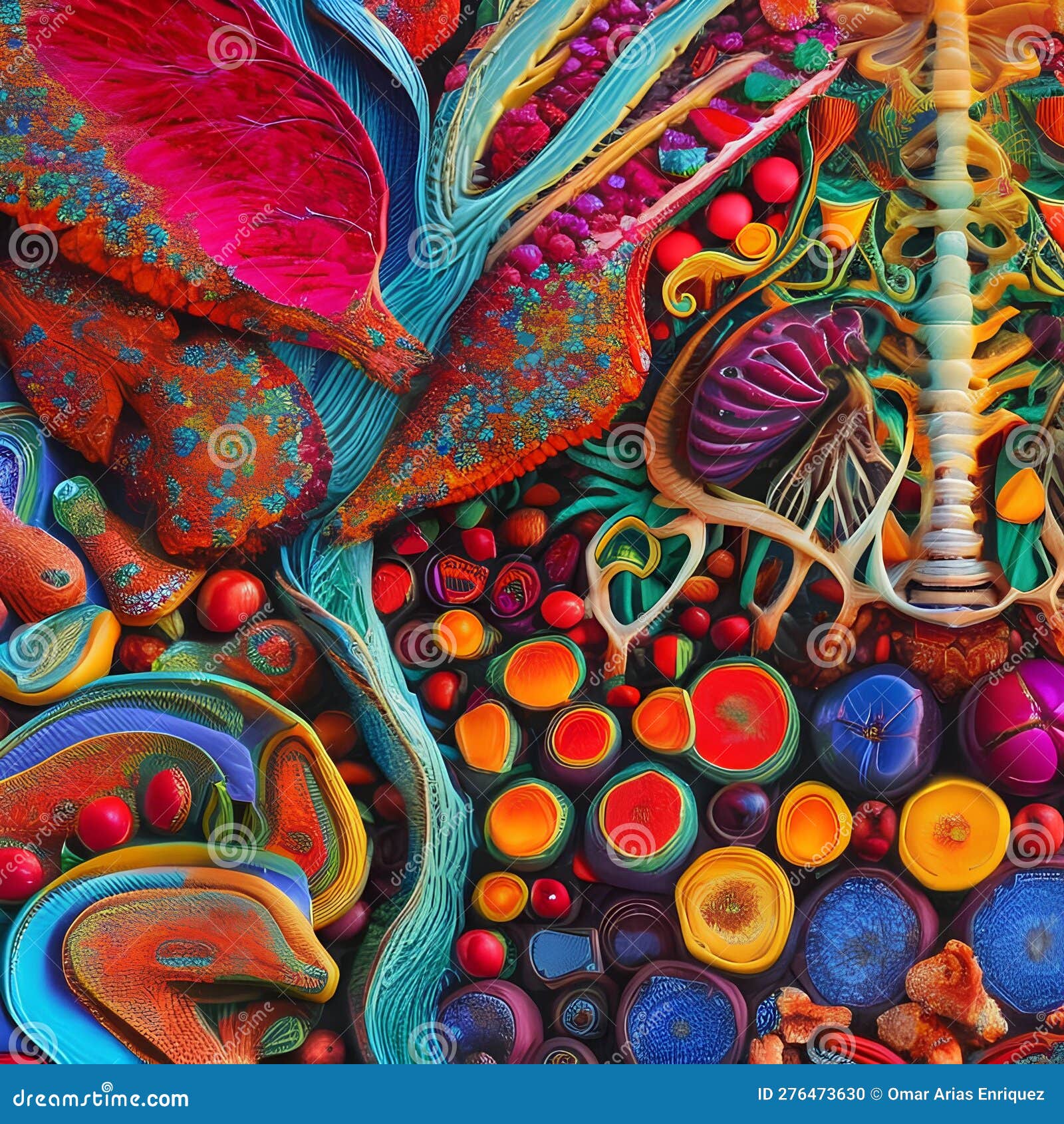 A Psychedelic Interpretation of the Human Body, with Organs and Bones ...
