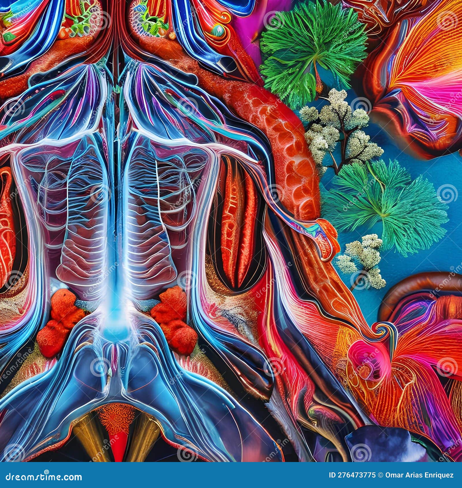 A Psychedelic Interpretation of the Human Body, with Organs and Bones ...