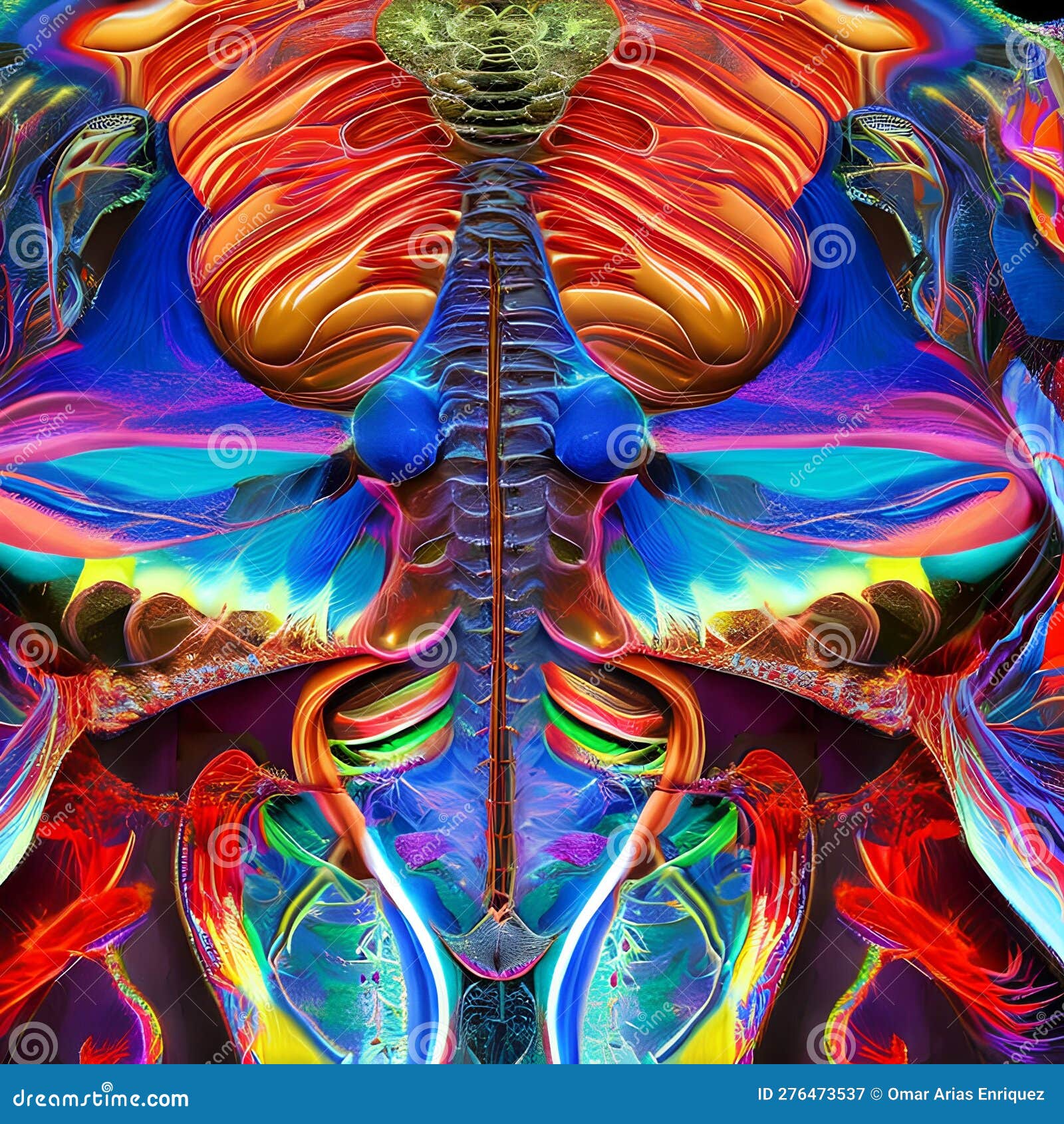 A Psychedelic Interpretation Of The Human Body, With Organs And Bones ...