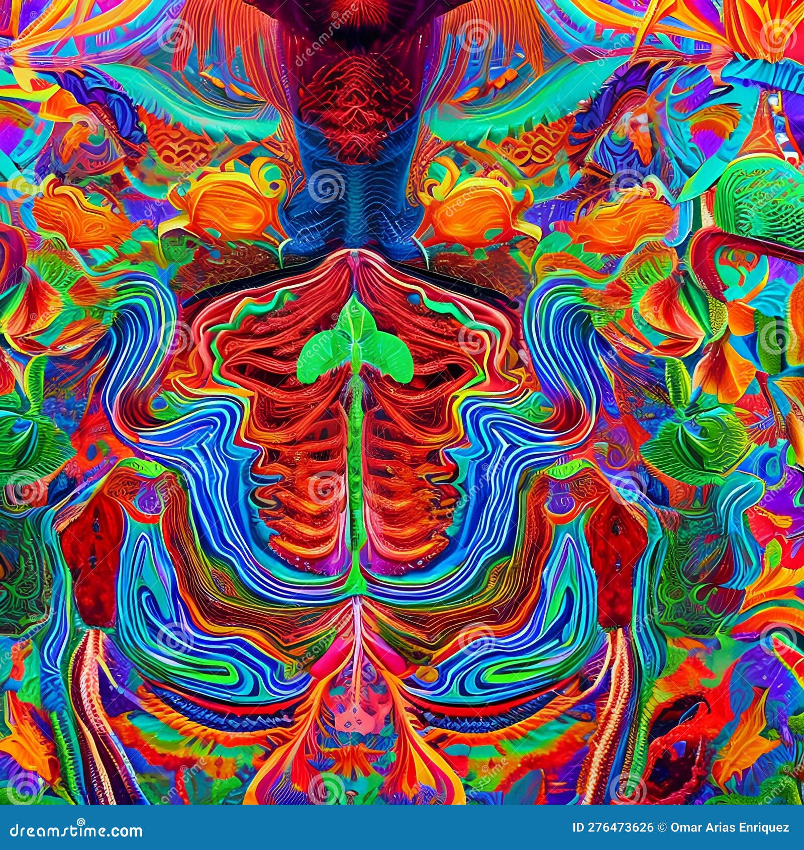 A Psychedelic Interpretation of the Human Body, with Organs and Bones ...