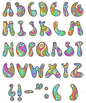 Psychedelic letters stock vector. Illustration of abstract - 17247391