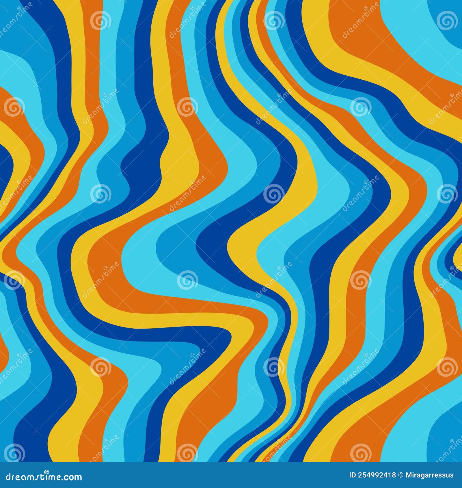 Seamless Vector Pattern with Groovy Psychedelic Weaves. Stock Vector ...