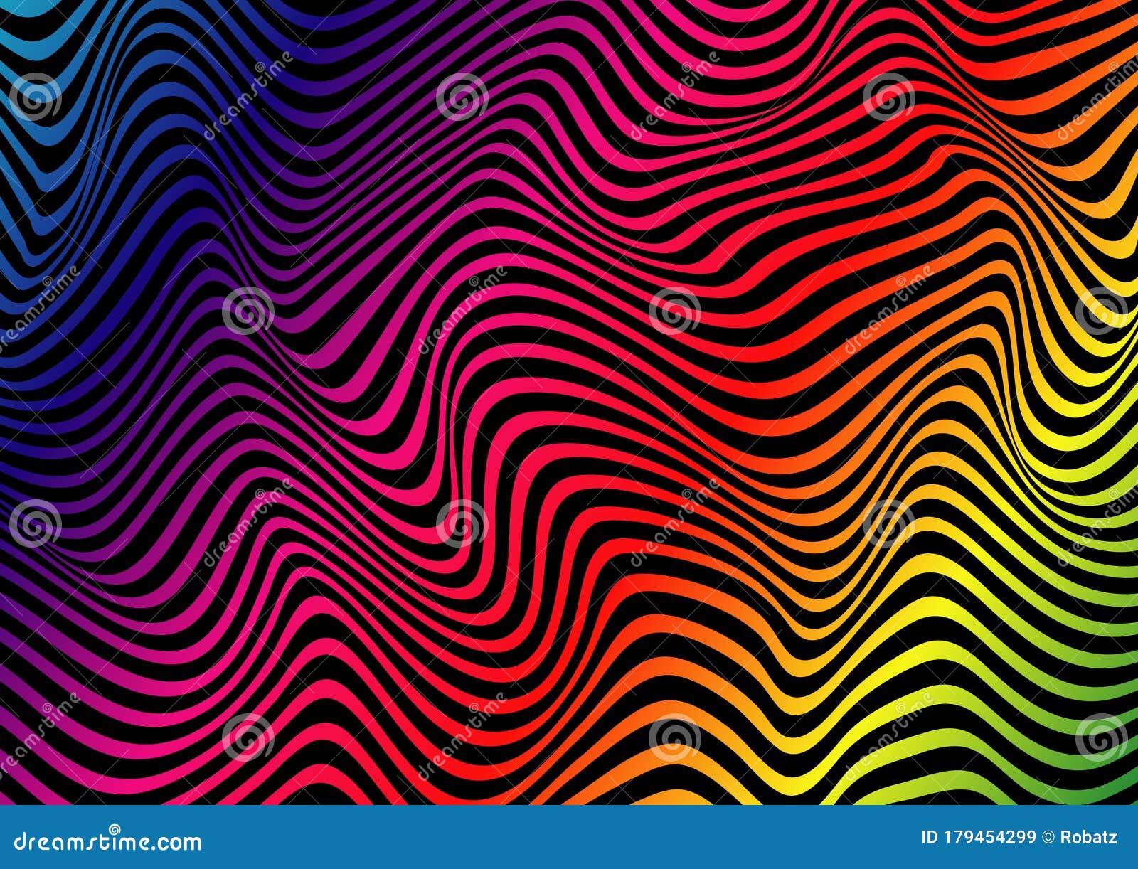 Psychedelic Lines Surrealism, Abstract Gradient Background With Linest ...