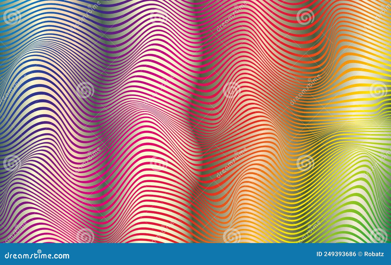 Psychedelic Lines. Abstract Pattern. Texture with Wavy, Curves Stripes ...