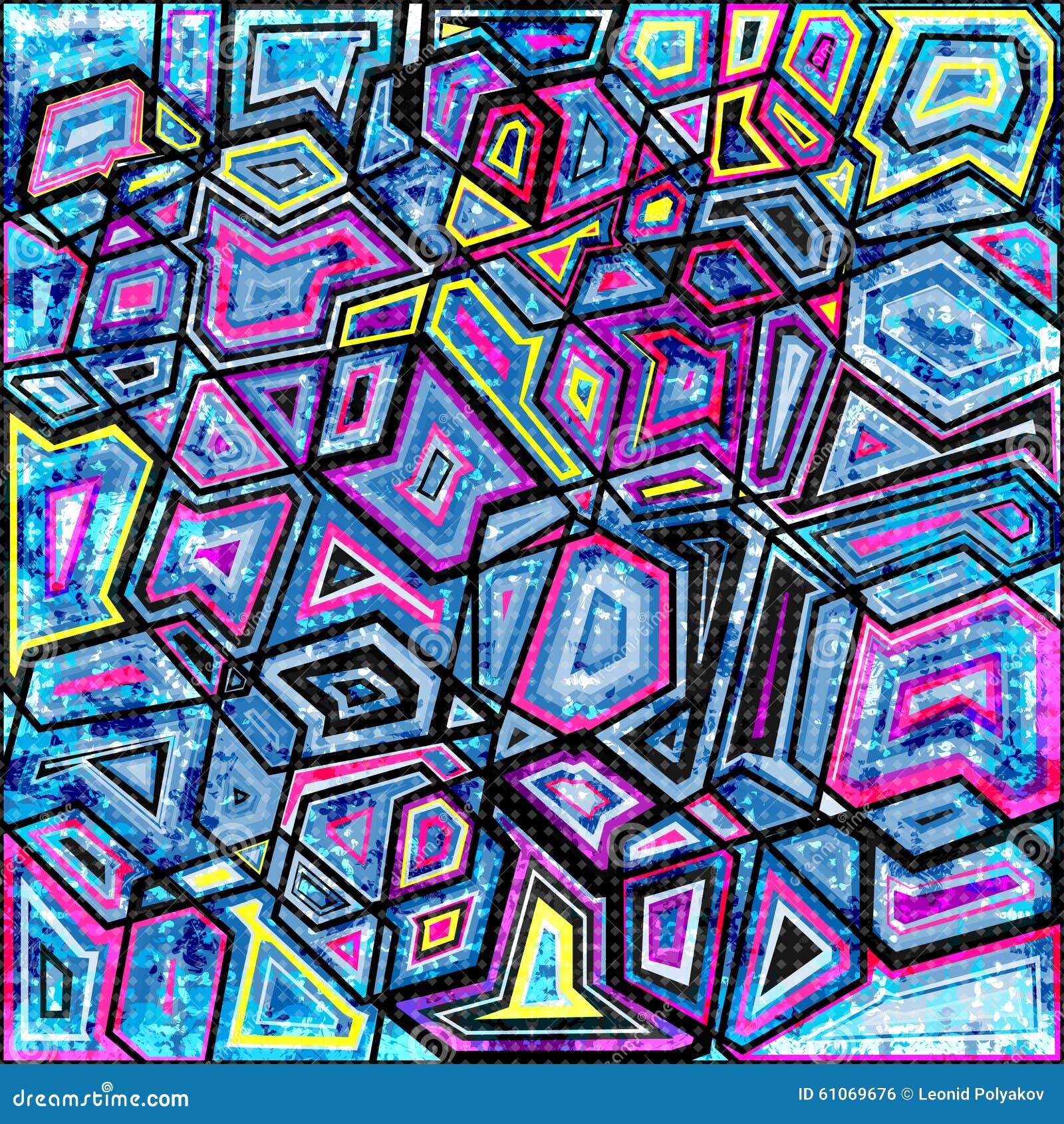 Psychedelic Lines, and Polygons. Grunge Effect Stock Vector ...