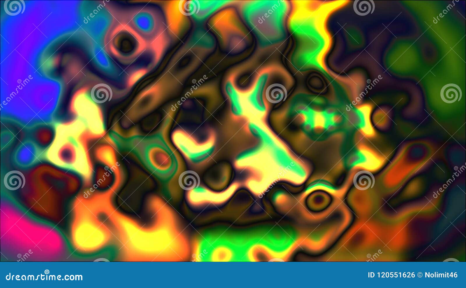 Psychedelic Liquid, Bright Abstract 3D Computer Generated Backdrop ...