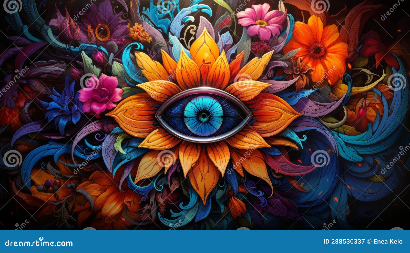 Psychedelic Mandala Art stock illustration. Illustration of mandala ...