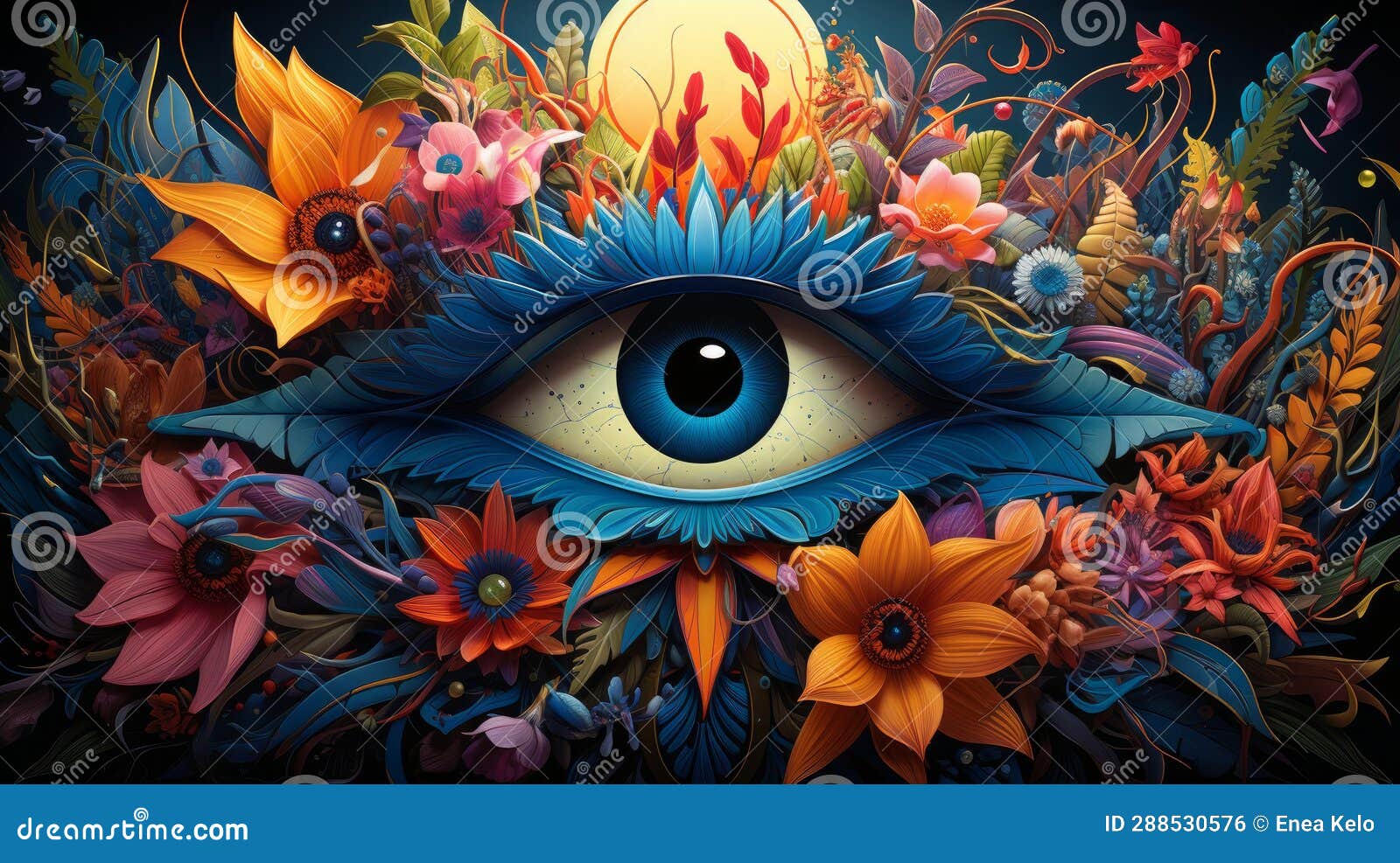 Psychedelic Mandala Art stock illustration. Illustration of vector ...