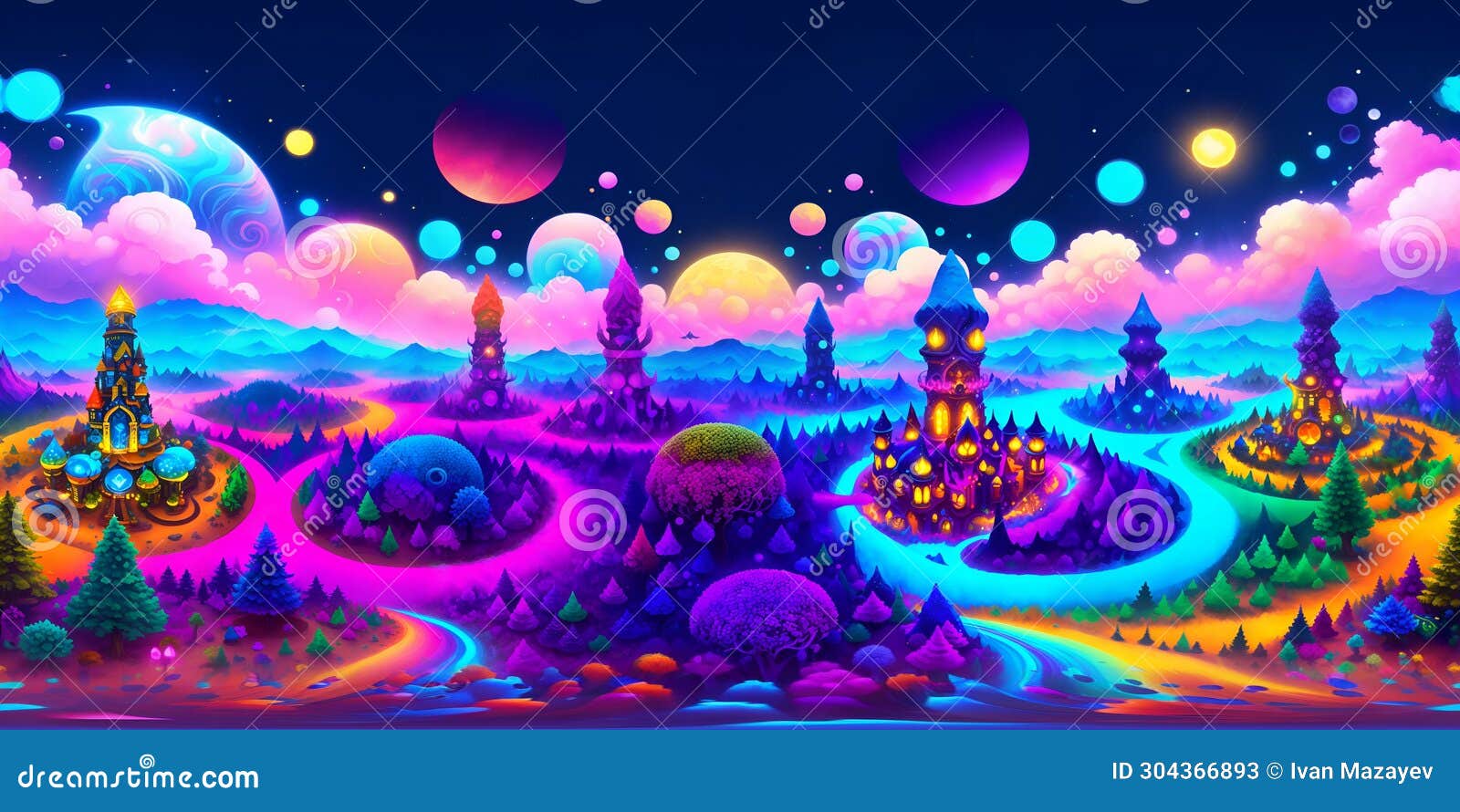 Psychedelic Multicolored Abstract Equirectangular 360 Degree HDRI Map ...