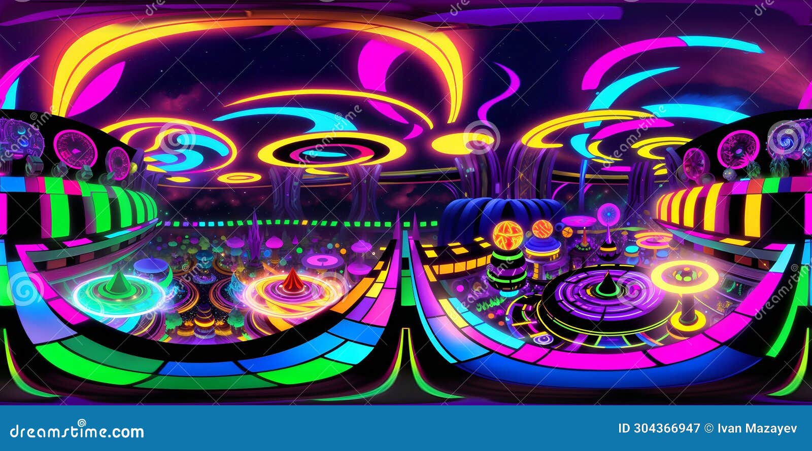 Psychedelic Multicolored Abstract Equirectangular 360 Degree HDRI Map ...