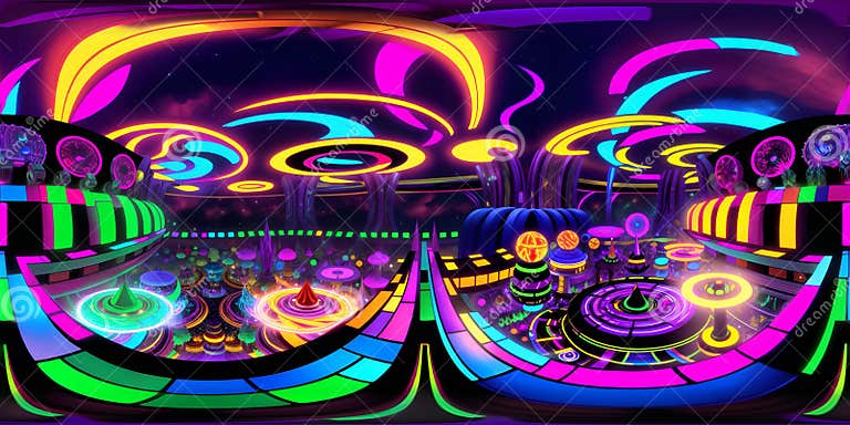 Psychedelic Multicolored Abstract Equirectangular 360 Degree HDRI Map ...