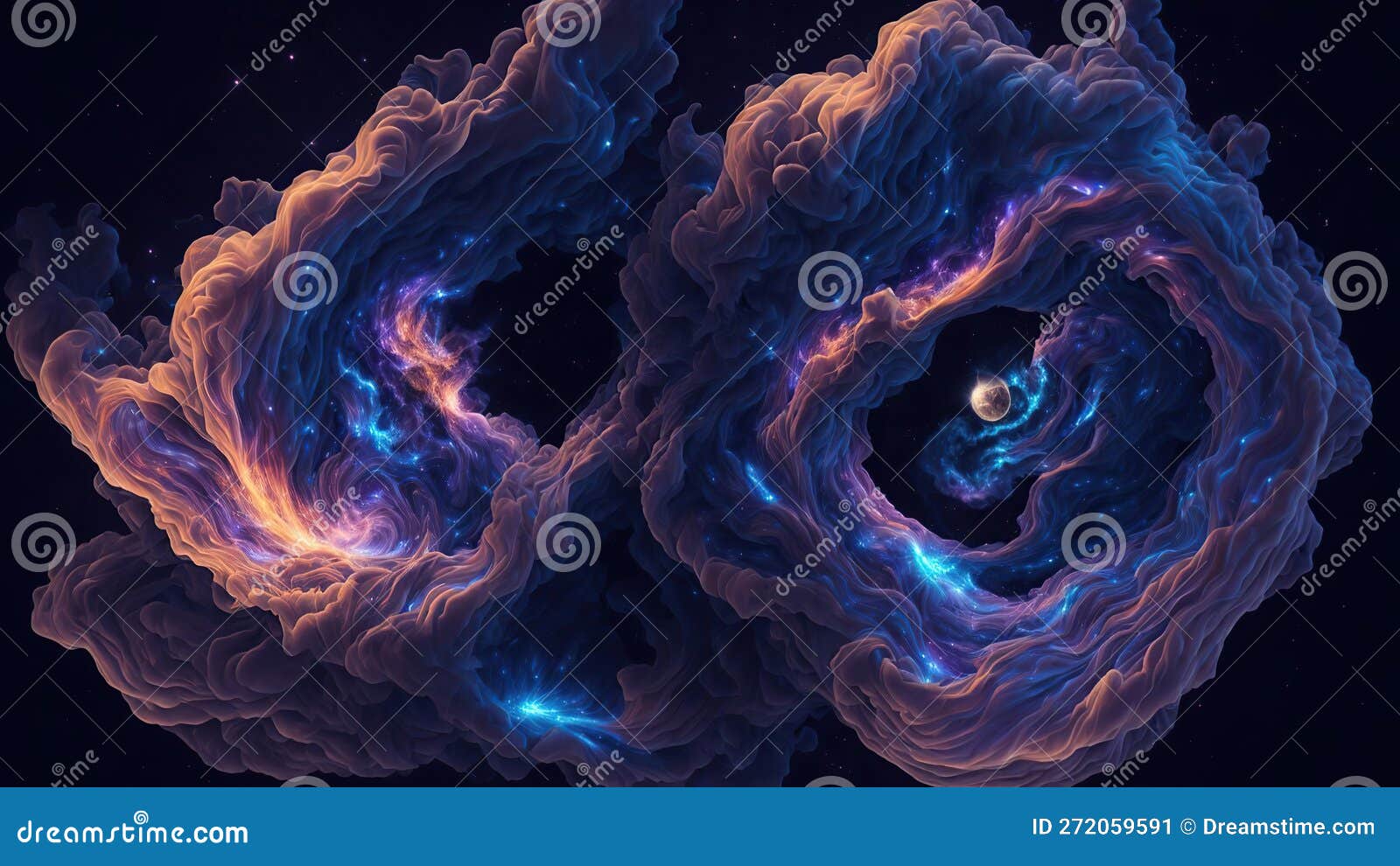 Psychedelic Nebula Cloud Space Galaxy Stock Illustration - Illustration ...