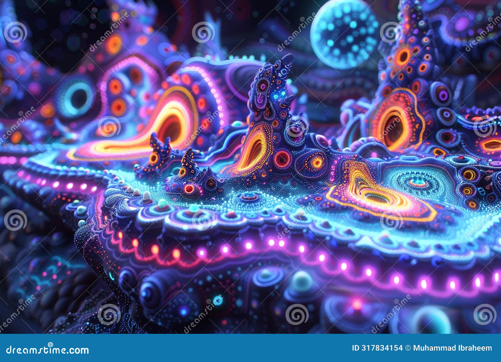 A Psychedelic Neon Abstract Wallpaper with Fractal Patterns and Trippy ...