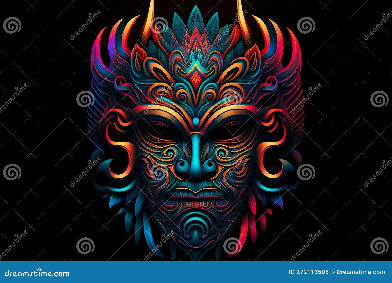 Neon Tribal Seamless Texture. Vector Illustration | CartoonDealer.com ...