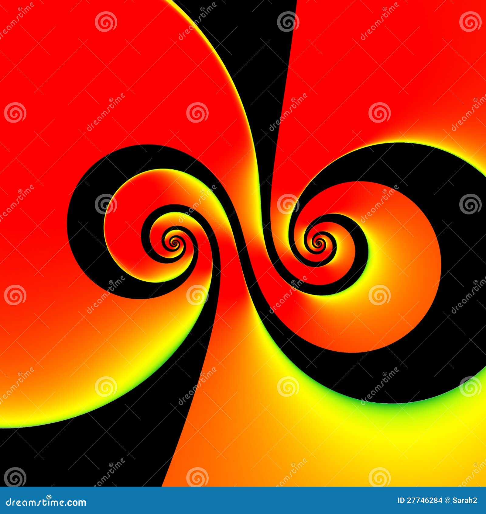 Psychedelic Orange / Black Background - 60s, 70s Stock Illustration ...