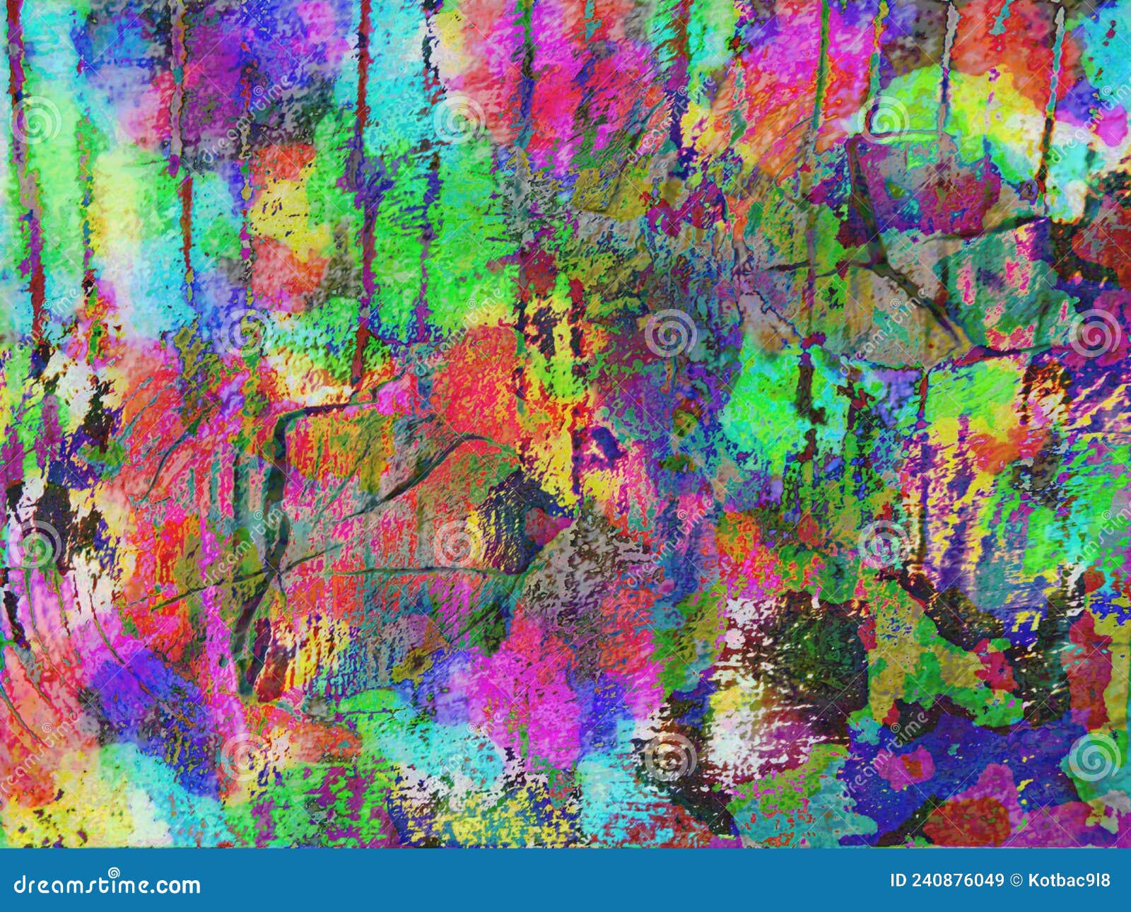 Psychedelic Paint on a Wooden Surface. Stock Illustration ...