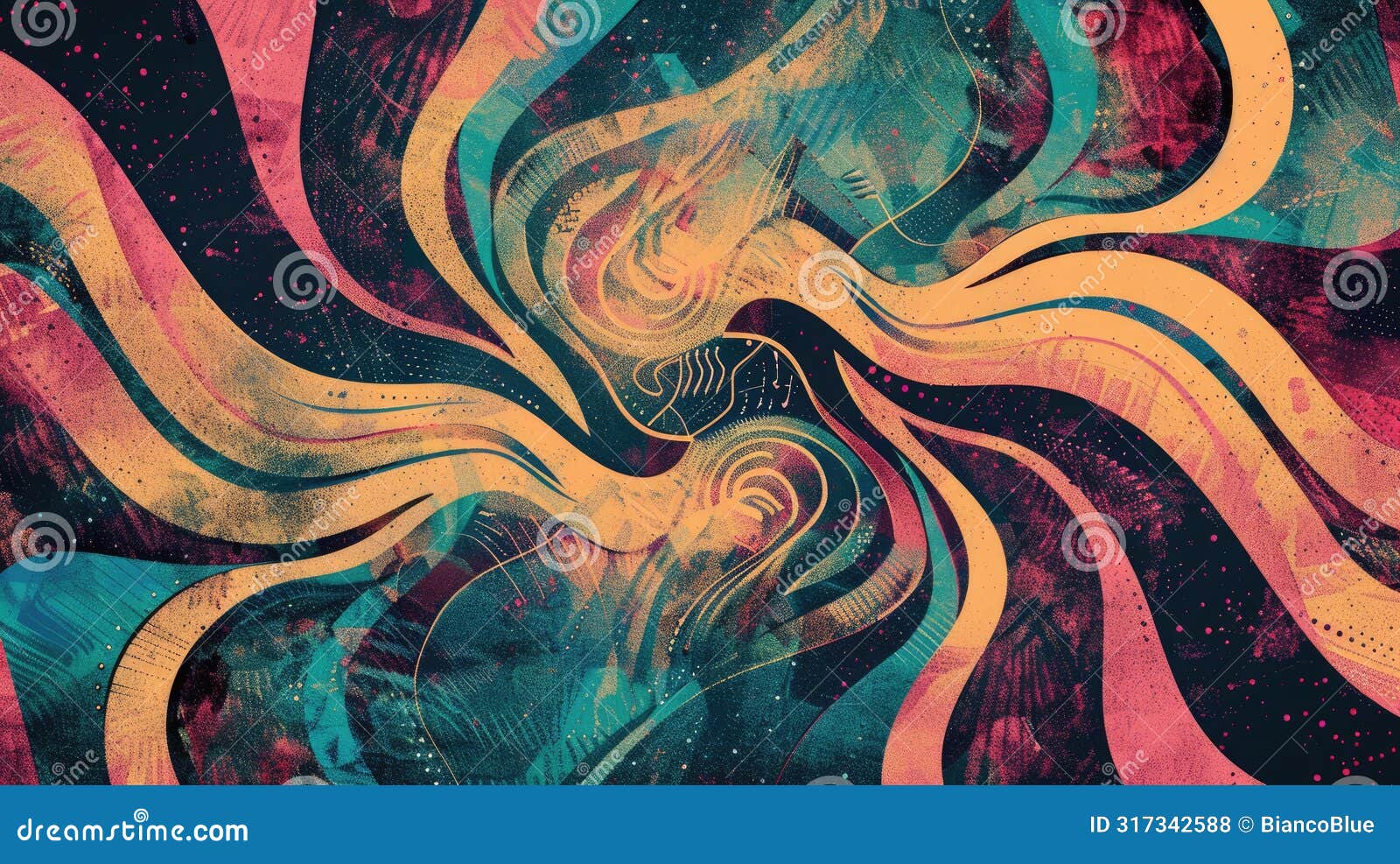 Psychedelic Painting of Intertwined Snakes AIG51A Stock Photo - Image ...