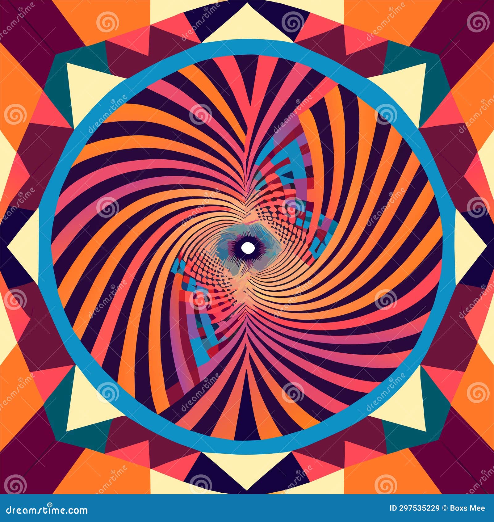 Psychedelic Psychedelic Pattern in the Form of a Spiral. Illustration ...