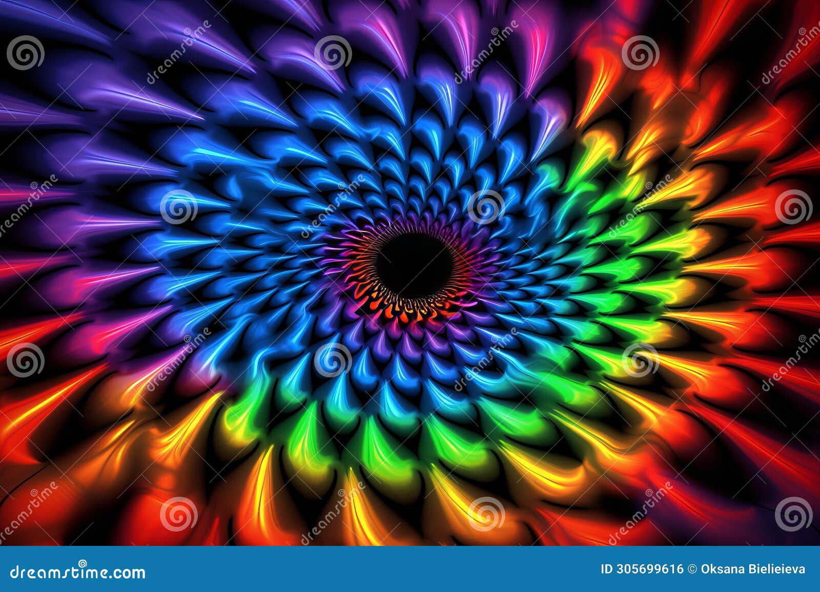 Psychedelic Patterns and Optical Illusions in Vibrant Colors on Black ...