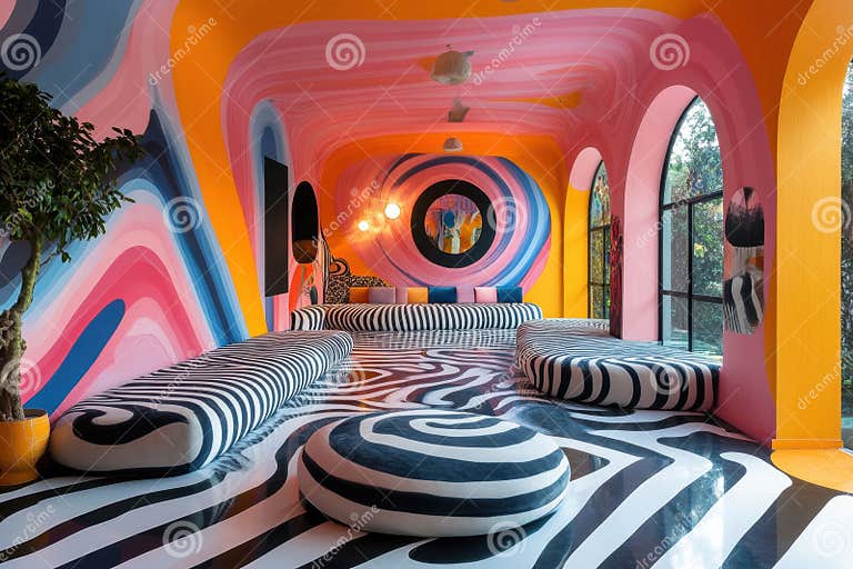 Psychedelic Patterns and Swirling Colors Enhance the Interior Design ...