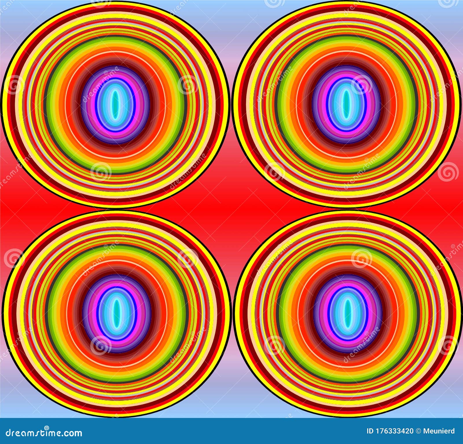 Psychedelic Circles Patterns Stock Illustration - Illustration of ...