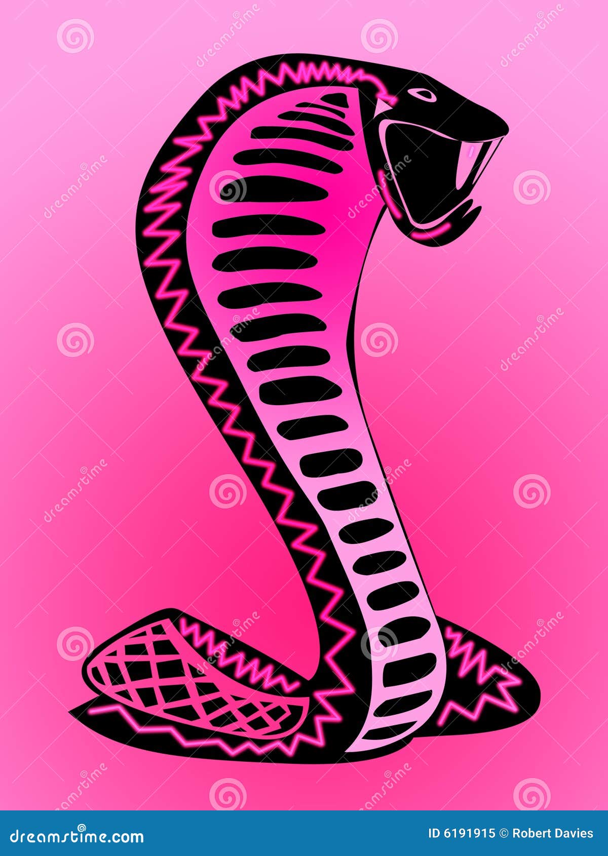 Psychedelic Pink Snake Illustration Design Stock Illustration ...