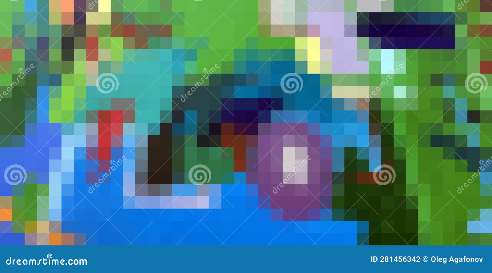 Pixels Textured Banner. Abstract Colorful Pixel Background. Old Video ...