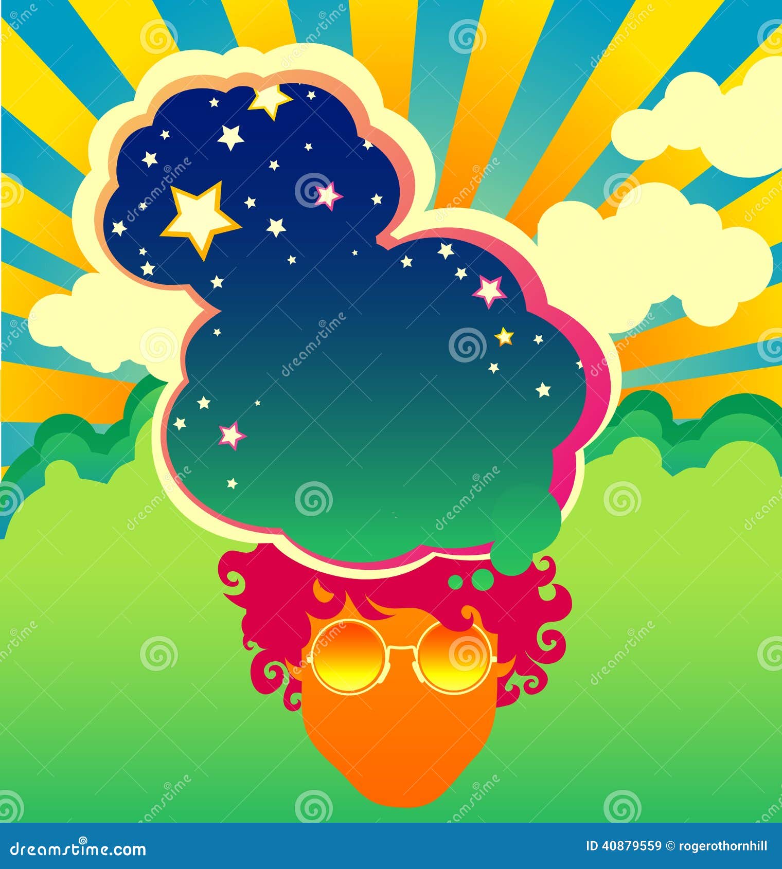 Psychedelic Poster Template Stock Vector - Illustration of clouds ...