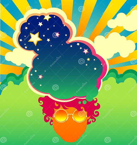 Psychedelic Poster Template Stock Vector - Illustration of clouds ...